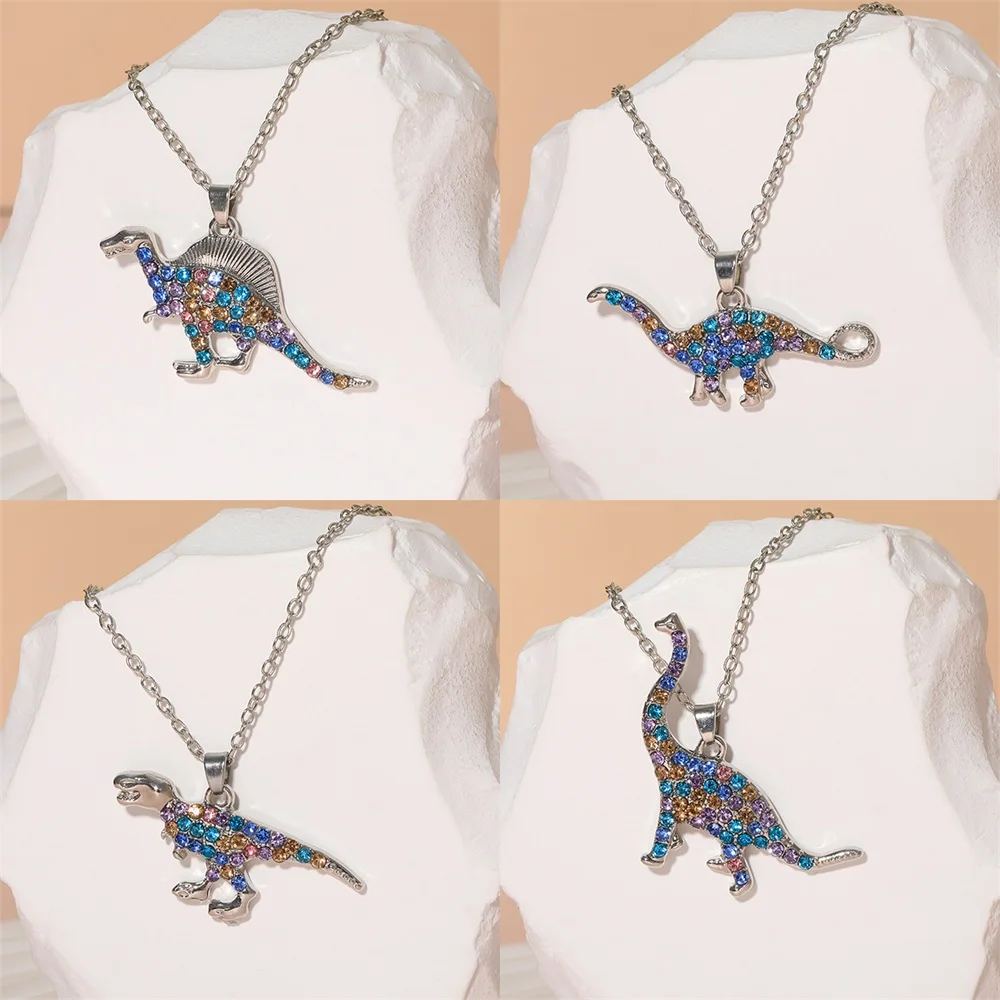 New-8-Styles-Colorful-Crystal-Dinosaur-Pendant-Necklace-Pterosaur ...