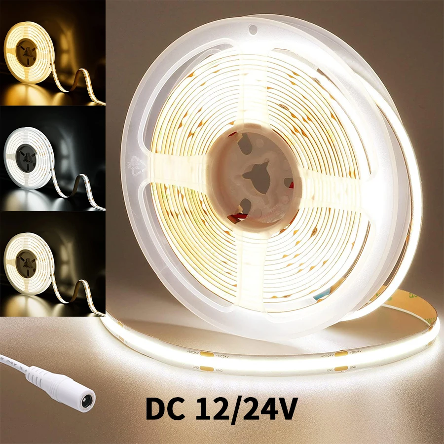 1-10M-COB-LED-Strip-Light-DC-12V-24V-320-Leds-Flexible-High-Density ...