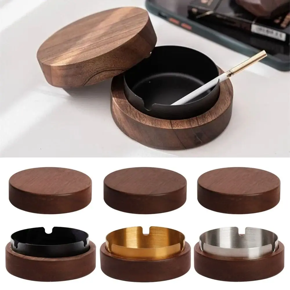 with-Stainless-Steel-Liner-Walnut-Wood-Ashtrays-Indoor-Walnut-Wood-with ...