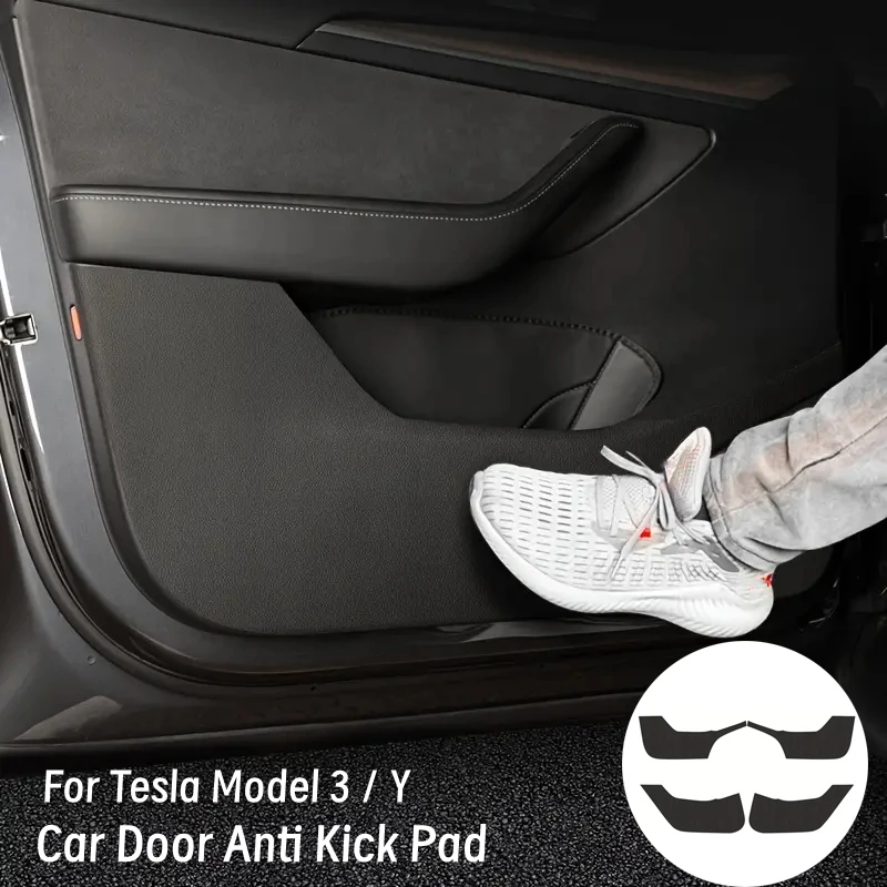 Car-Door-Anti-Kick-Pad-For-Tesla-2017-2024-Model-3-Y-Leather-Sticker ...
