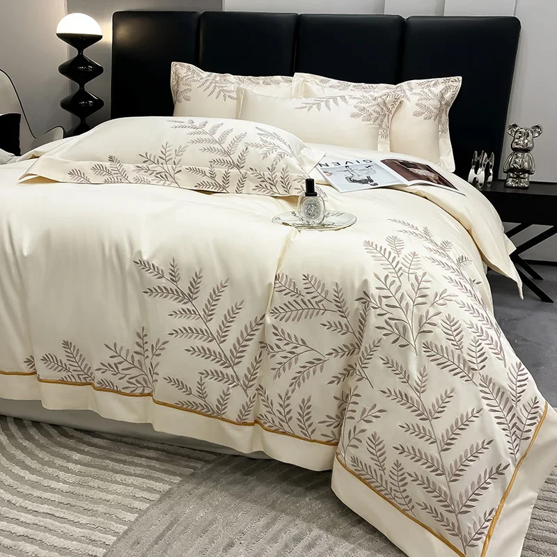 Nordic-Bedding-Set-Luxury-Egyptian-Cotton-Embroidery-Duvet-Cover-Flat ...