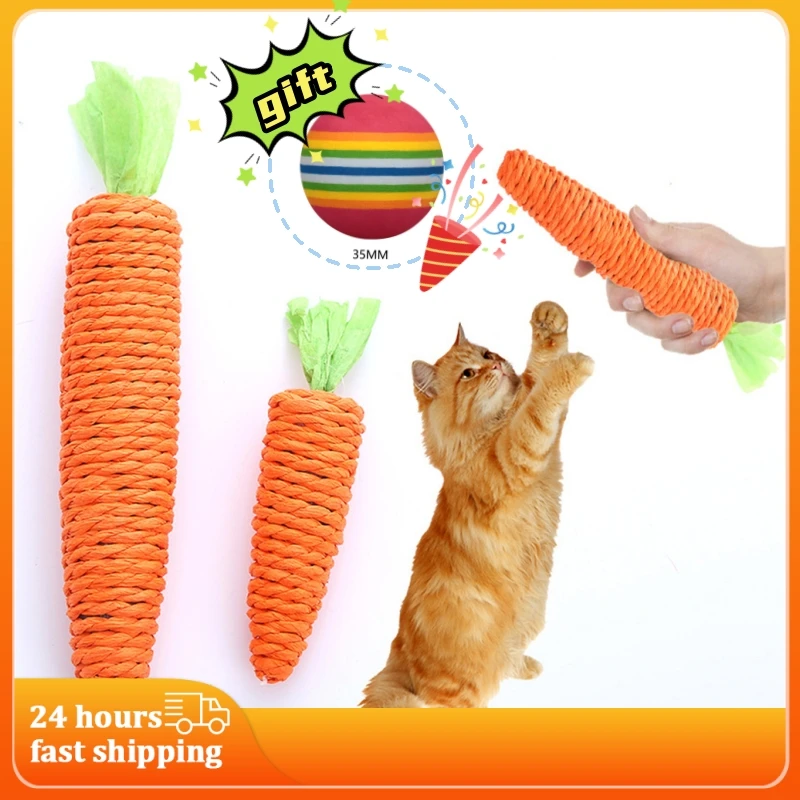 Cat-Toys-Carrot-Pet-Toys-Durable-Cotton-Rope-Woven-Puppy-Chew-Toys-for ...