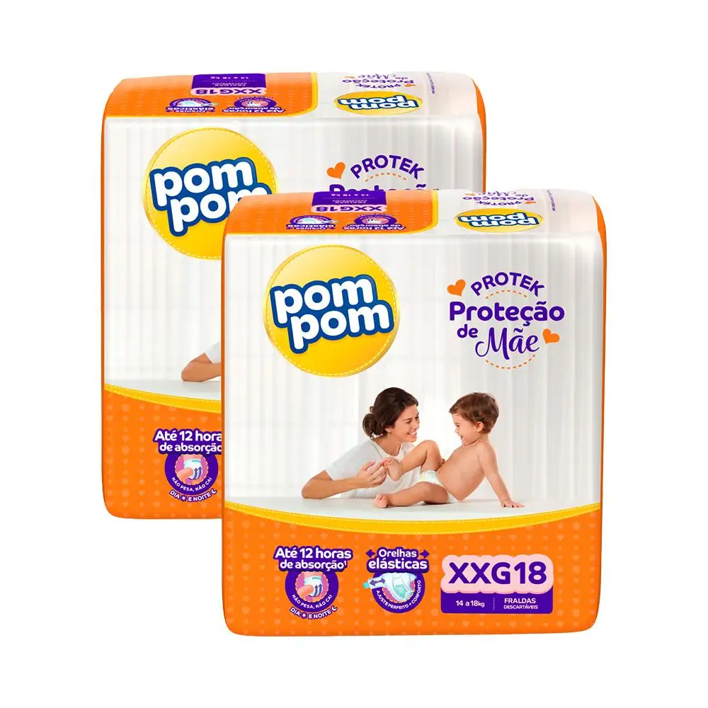 Kit-2-Diapers-Pom-Pom-Protek-Protection-of-Mother-Jumbo-XXG-with-18un ...