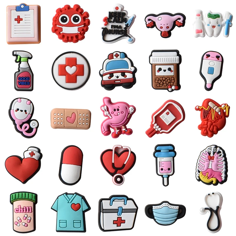 1pcs-PVC-Medical-Shoe-Charms-for-Crocs-Accessories-Hospital-Nurse-Badge ...