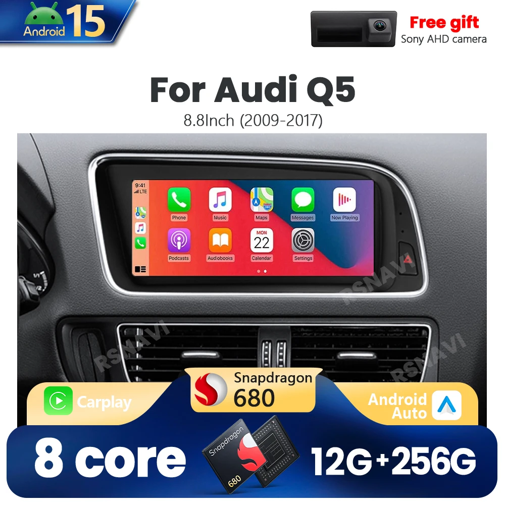 Qualcomm Snapdragon 680 Android 15 For AUDI Q5 2009-2017 Wireless ...