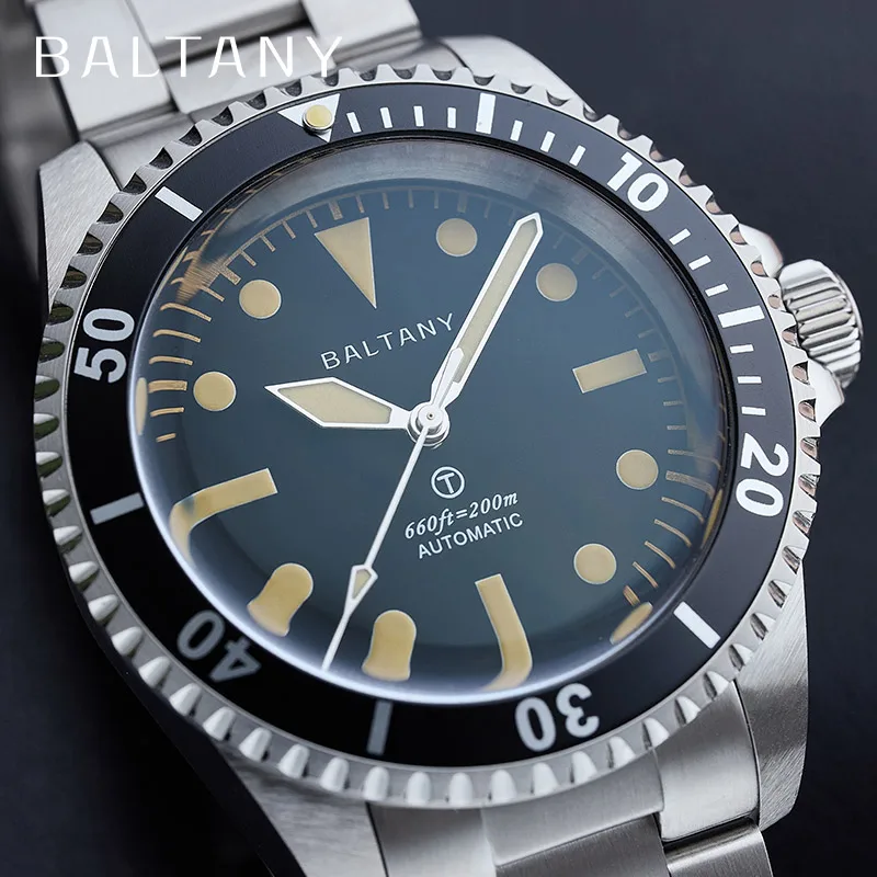 Baltany-relojes-MilSubmariner-militares-cuero-cristal-de-zafiro-pulsera ...