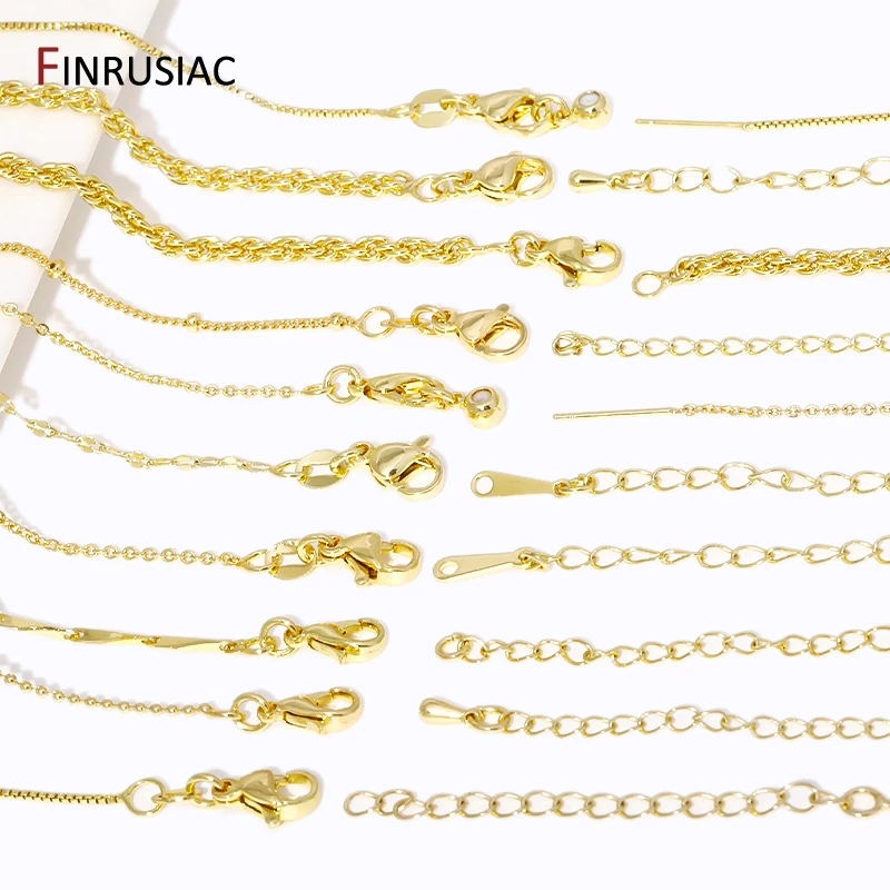 Wholesale 18K Gold Plated Brass Flat Snake Chain Cable Link Chain For ...