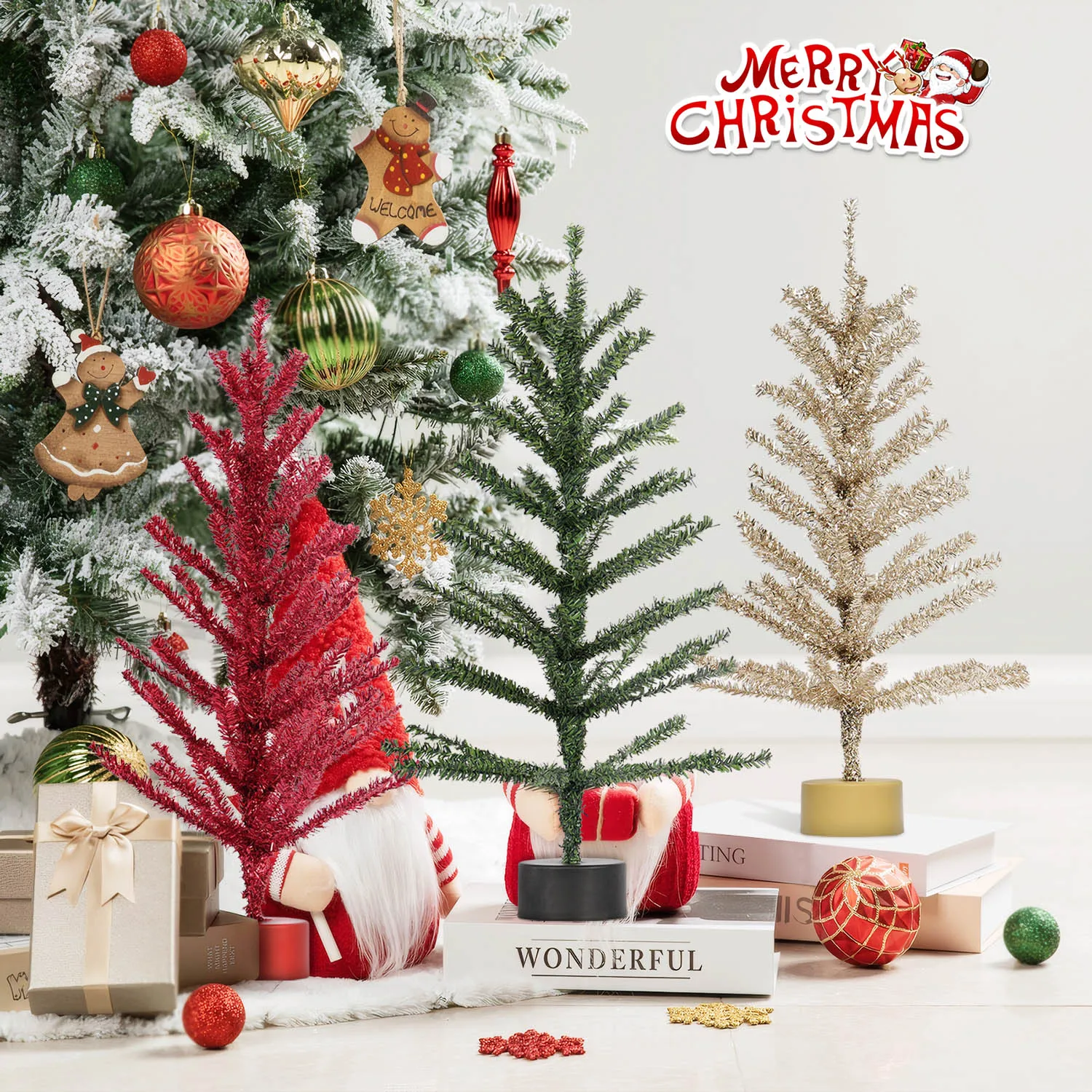 1PC 60CM Artificial Multi-color Christmas Tree Floor-standing Encrypted ...