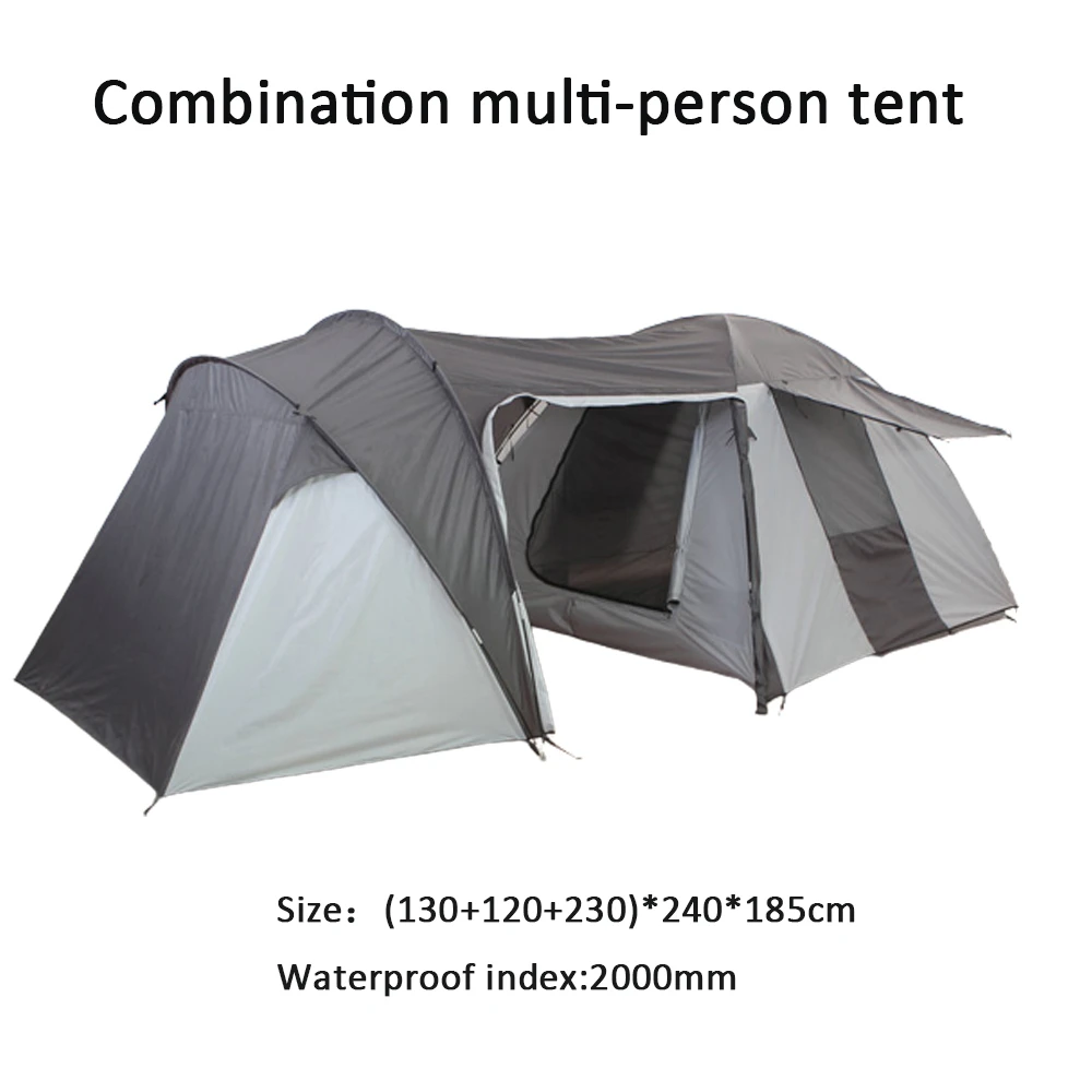 Family Combination Camping Tent 2 Rooms For 3-4 People Two Rooms And ...