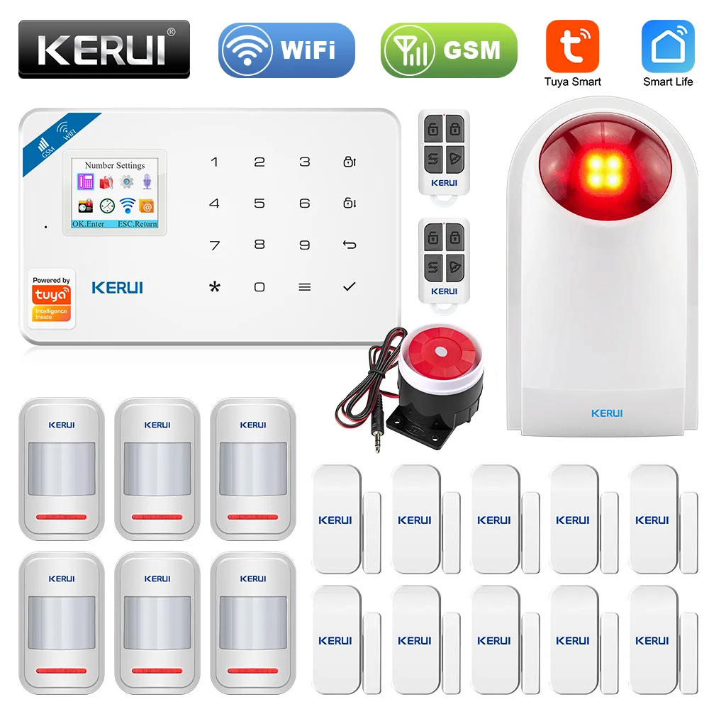 Kerui W181 Tuya Smart Home Wifi Gsm Alarm System Burglar Home Security ...