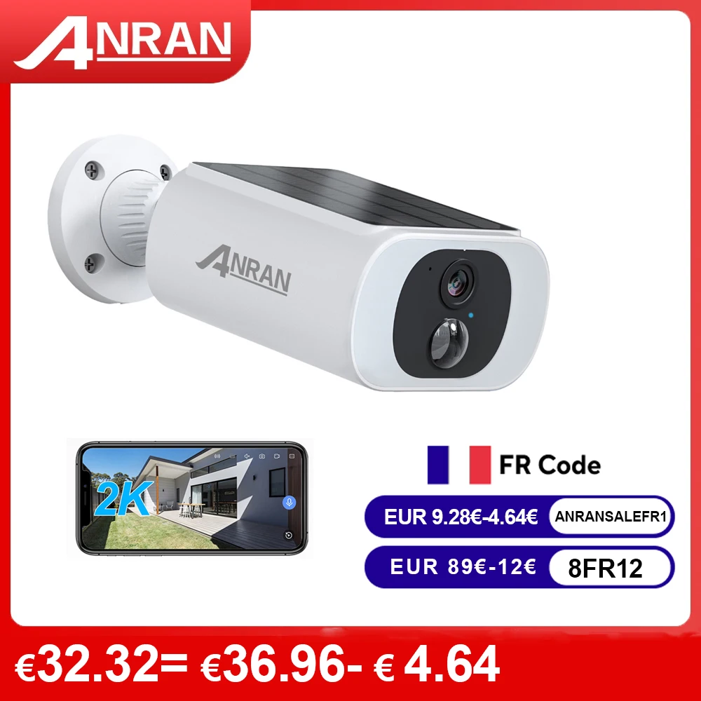 ANRAN-Cam-ra-de-surveillance-ext-rieure-C3-solaire-2K-dispositif-de-s ...