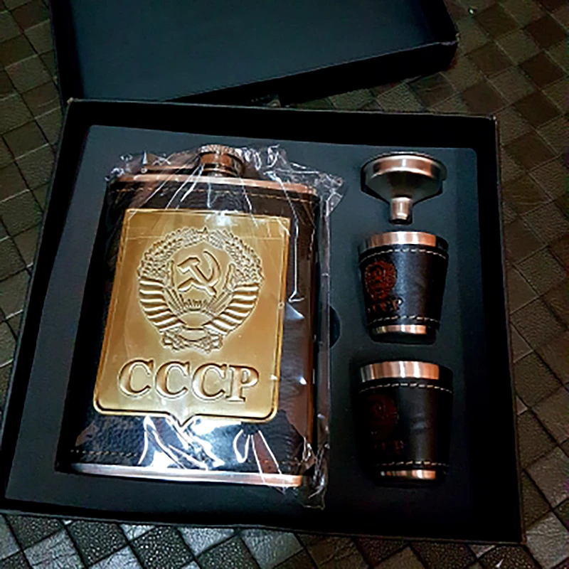 8oz Stainless Steel Hip Flask For Alcohol Whiskey Wine Bottle Funnel ...