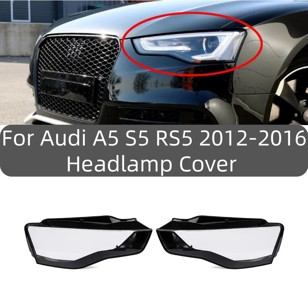 Front Headlamp Cover Lampshade Case Lens Transparent Headlight Shell ...