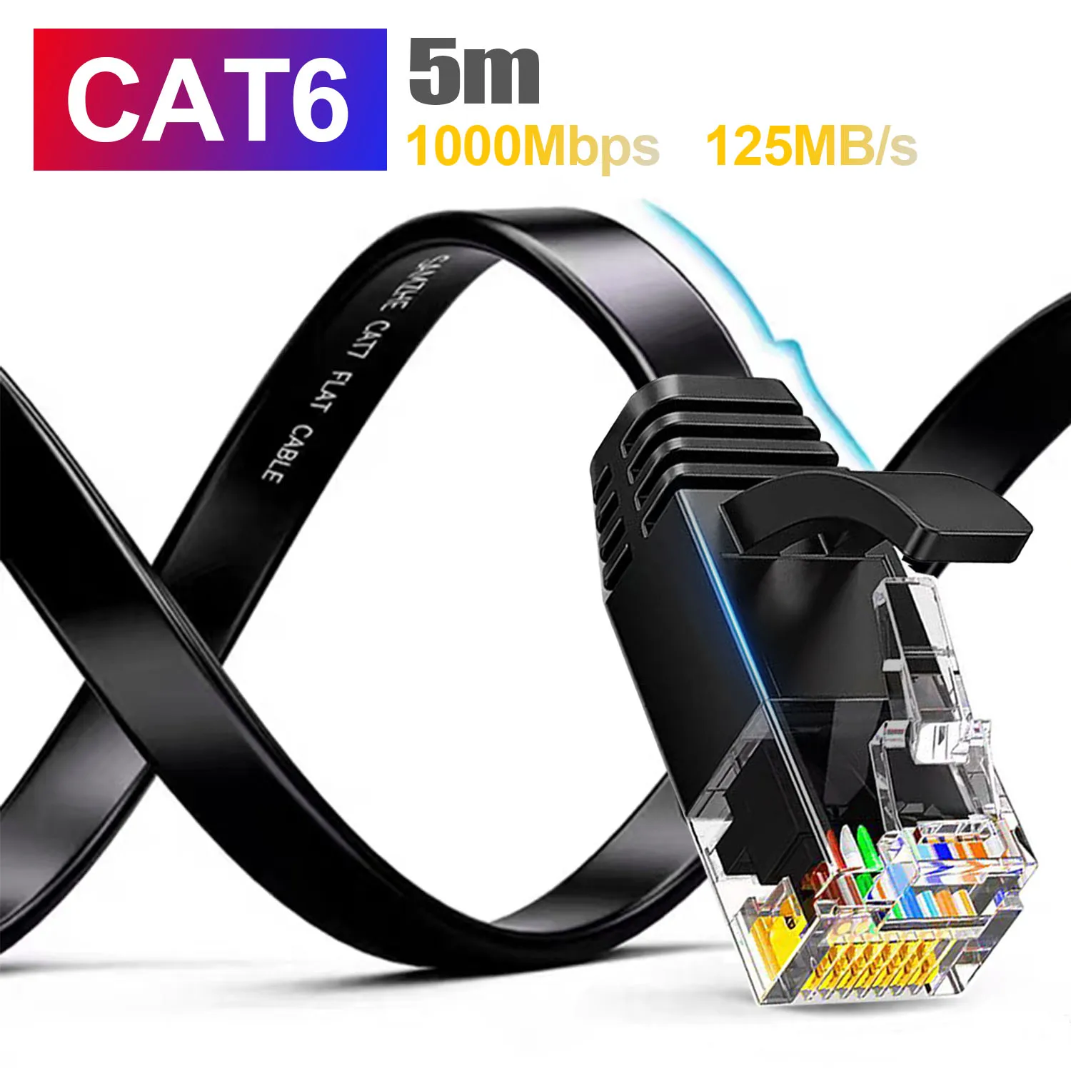 Cabo-Ethernet-Cabo-Internet-sem-blindagem-Cobre-puro-UTP-CAT6-5m-Alta ...