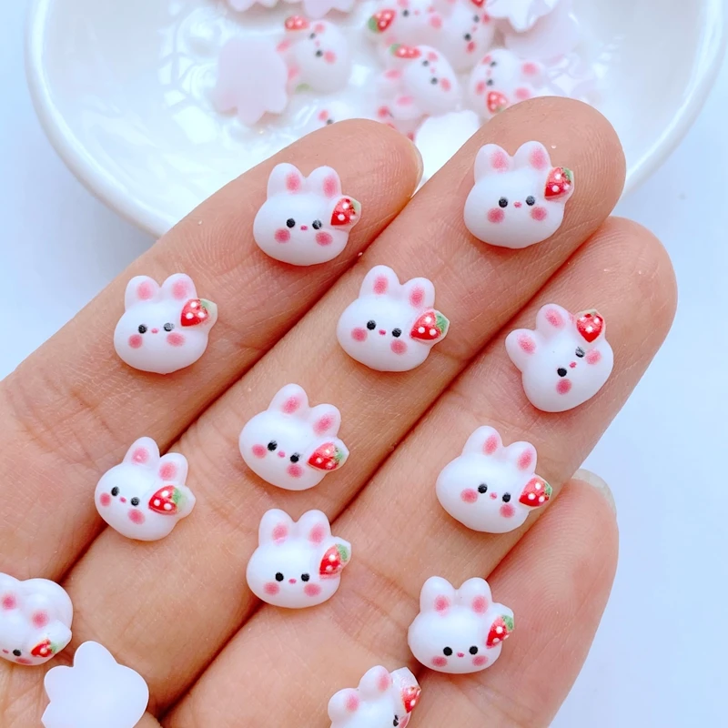 50Pcs-New-Cute-Mini-9mm-Small-Rabbit-Resin-Flatback-Ornament-Jewelry ...