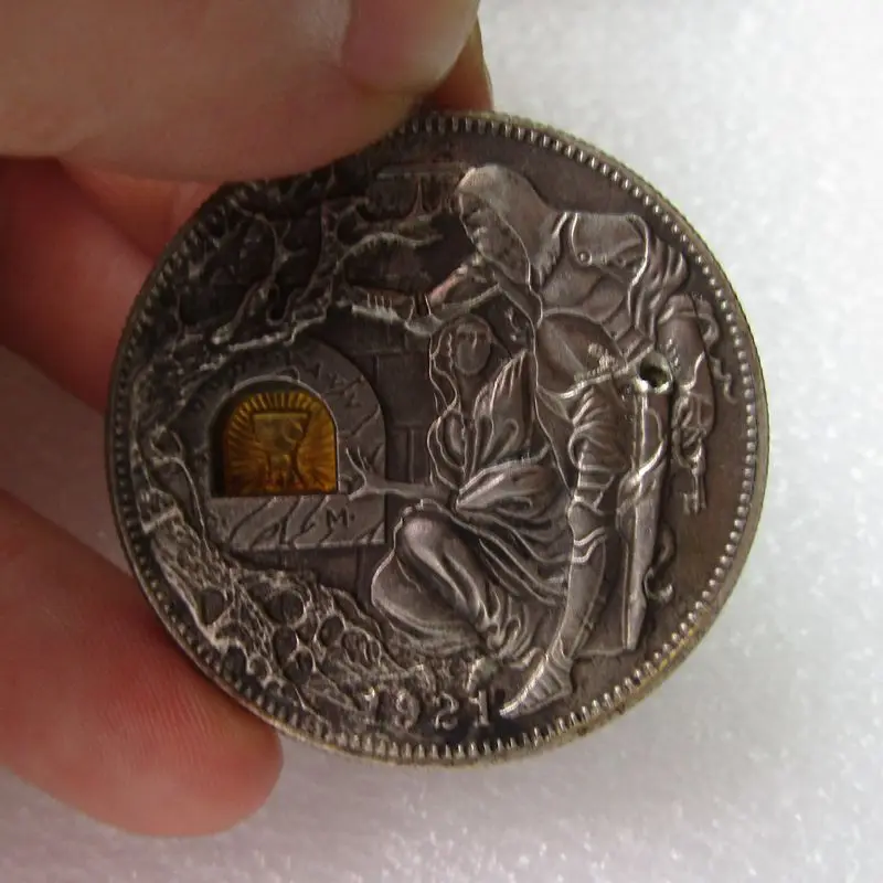 A Mechanical Coin with Holy Grail and Removed Sword for Friend's Gift ...