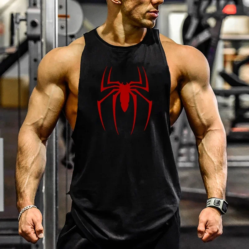 Red-Spider-Printed-Running-Tank-Tops-Gym-Fitness-Cotton-Breathable ...