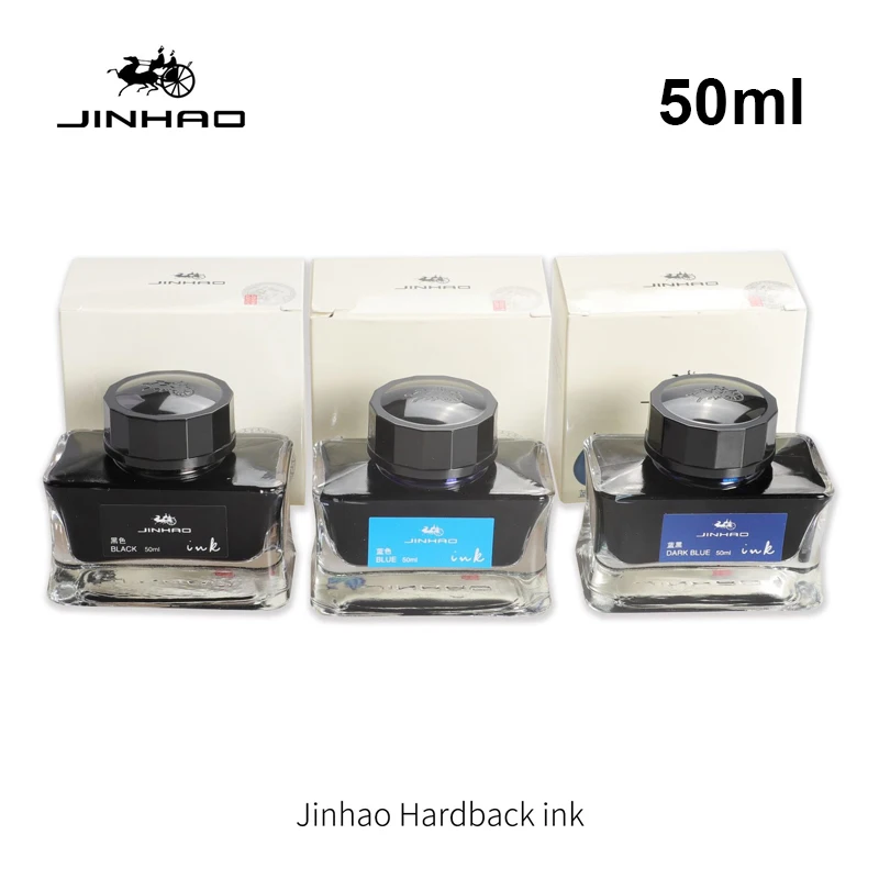 Jinhao-Fountain-Pen-Ink-50ml-Chinese-ink-Black-Blue-Glass-Bottled-Writing-Calligraphy-ink-Office ...