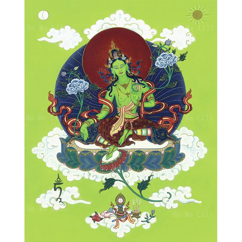 Psychedelic Goddess Art Buddhist Lotus Buddha Meditating In The Single