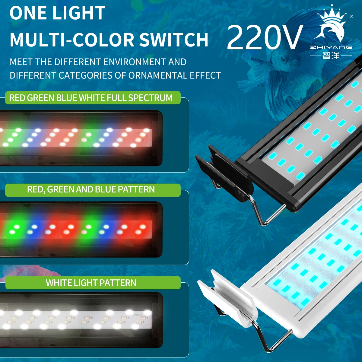 220V-fish-tank-light-LED-light-stand-grass-tank-red-green-blue-light ...