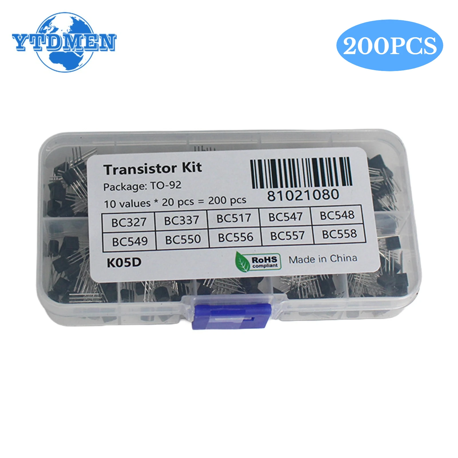 200pcs BC547 BC557 BC548 BC337 BC327 BC549 BC550 BC556 BC558 BC517 ...