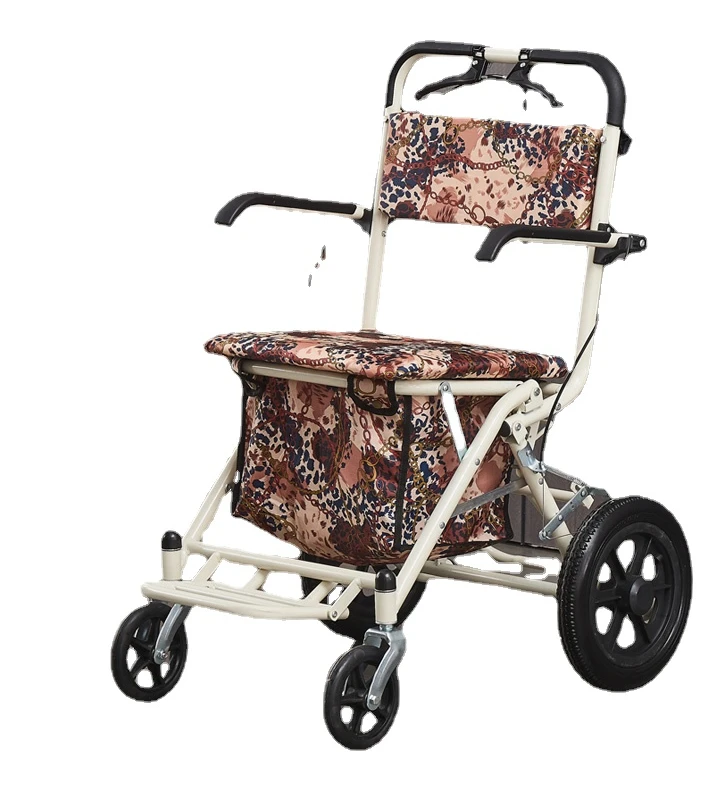 Elderly-stroller-big-wheel-foldable-shopping-cart-can-sit-on-four ...