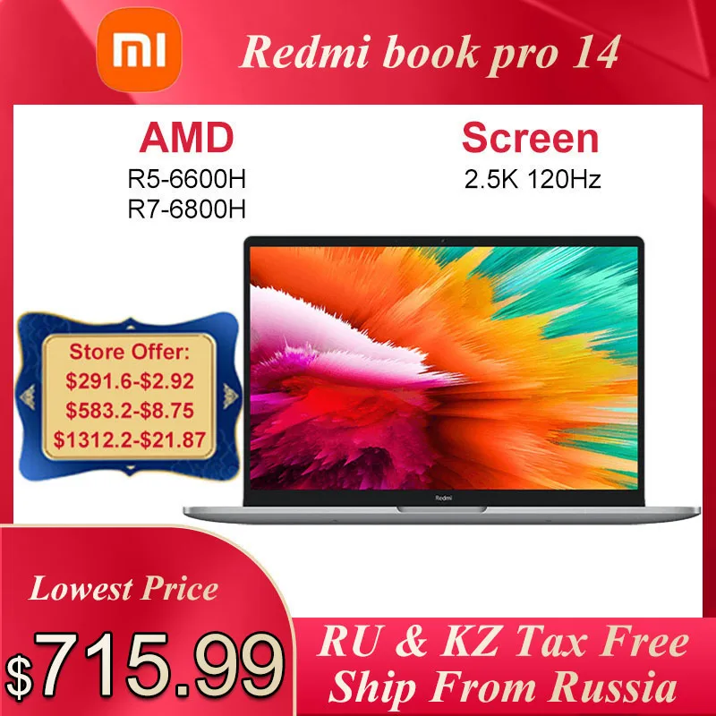 Xiaomi Laptop RedmiBook Pro 14 2022 xiaomi mini pc AMD Ryzen R5 6600H ...