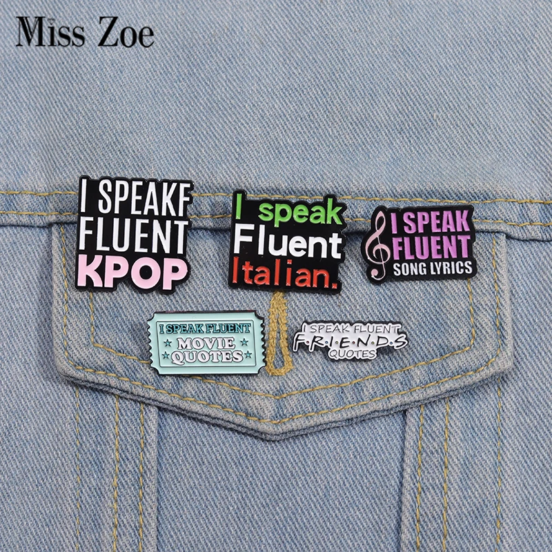 Language-Talent-Enamel-Pins-Custom-I-SPEAK-FLUENT-KPOP-Italian-Brooches ...