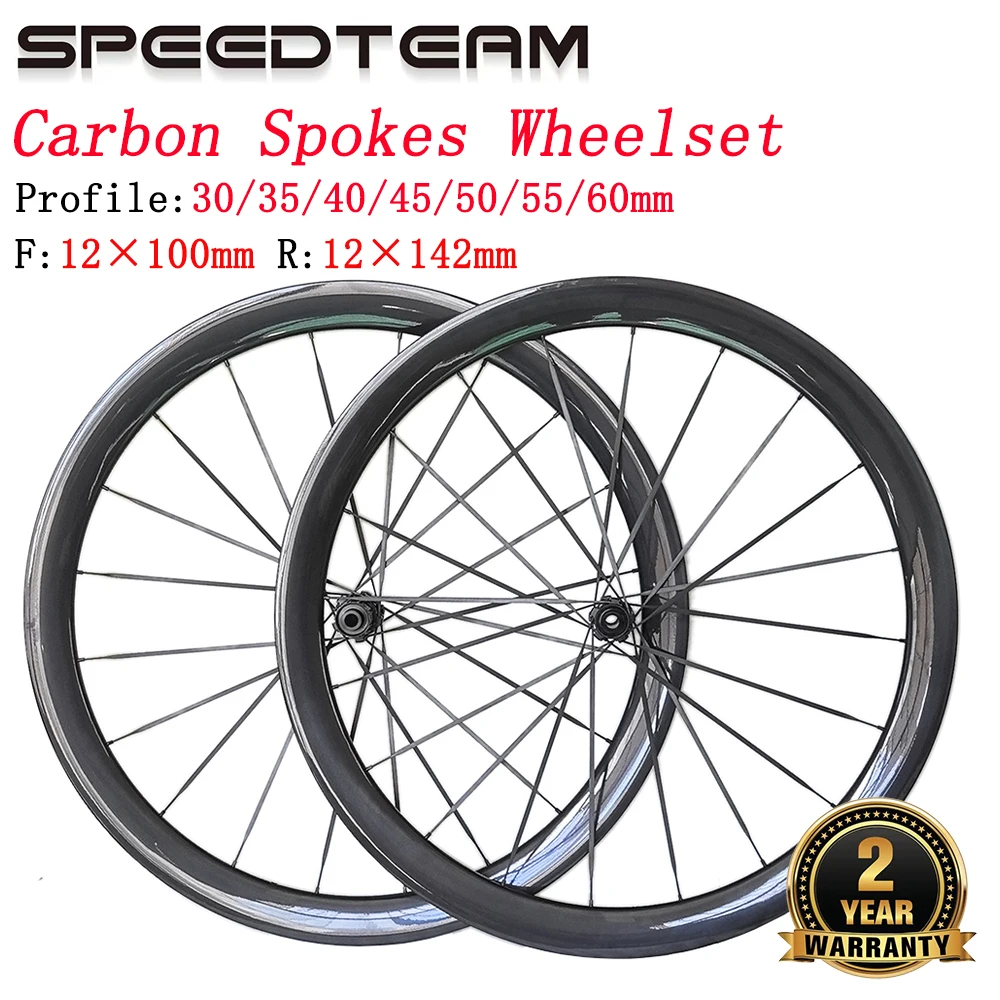 700C Elite Light Carbon spokes road bicycle wheelset disc 20 holes ...