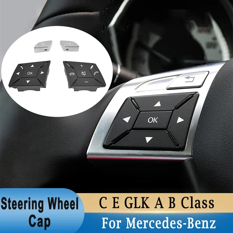 Steering Wheel Button Cover Cap for Mercedes-Benz C E GLK A B Class GLA ...