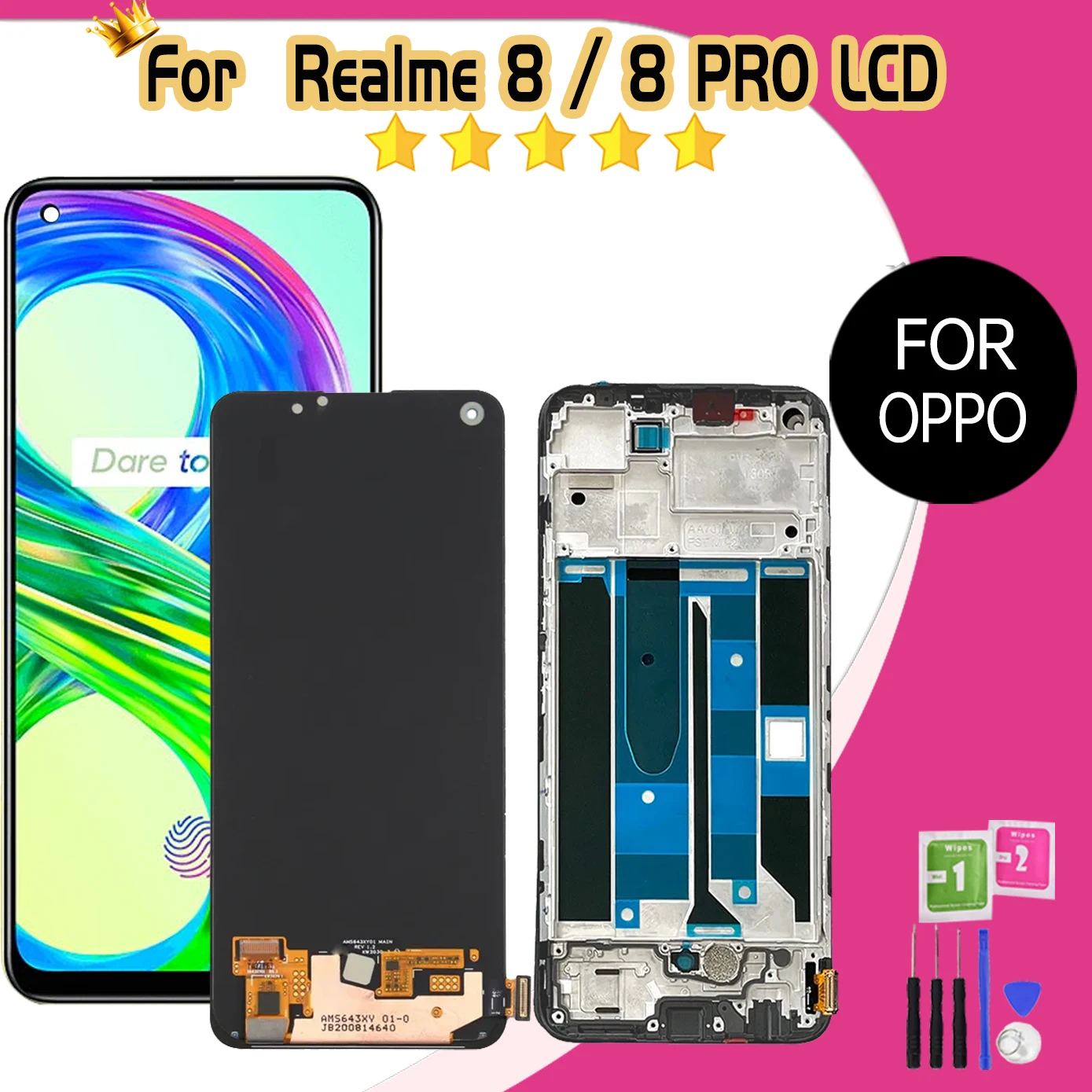 Tested-6-4-AMOLED-For-Realme-8-Pro-8Pro-RMX3081-LCD-Display-Touch ...