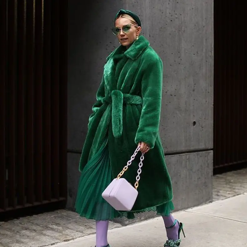 Veste d'hiver en fourrure de vison pour femme avec ceinture, couleur ...
