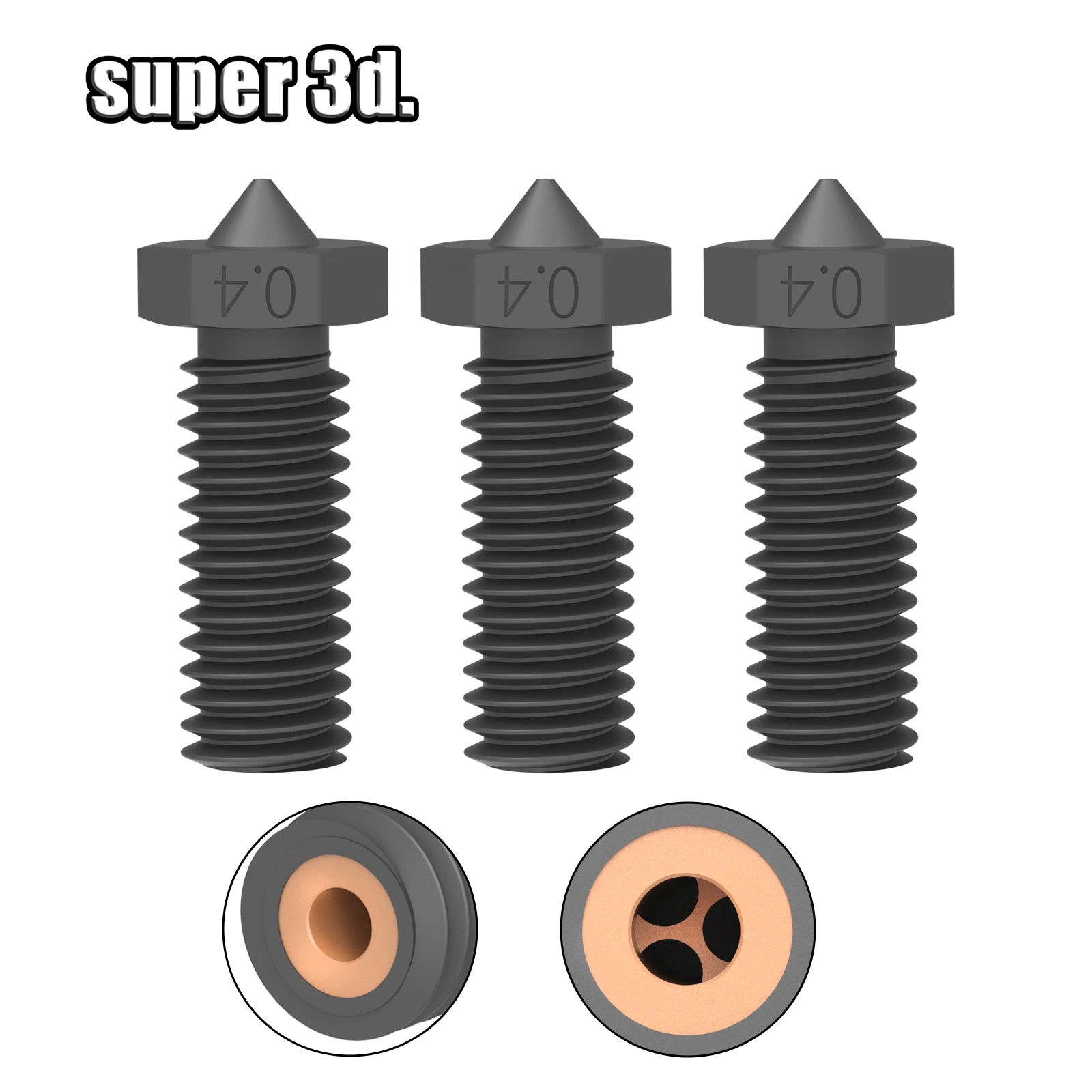 CHT Volcano Hardened Steel Nozzle 3D Printer High Flow CHT Clone