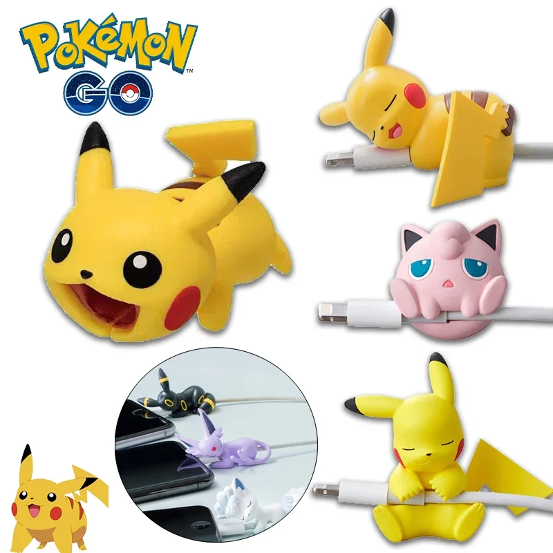 Protector-de-Cable-Pokemon-Pikachu-Kawaii-accesorios-de-Anime-Eevee ...