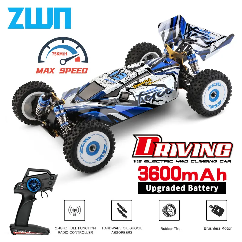WLtoys 124017 124016 2.4G RC 자동차 1:14 4WD 75 KM/H 어린이를위한 브러시리스 전기 고속 ...