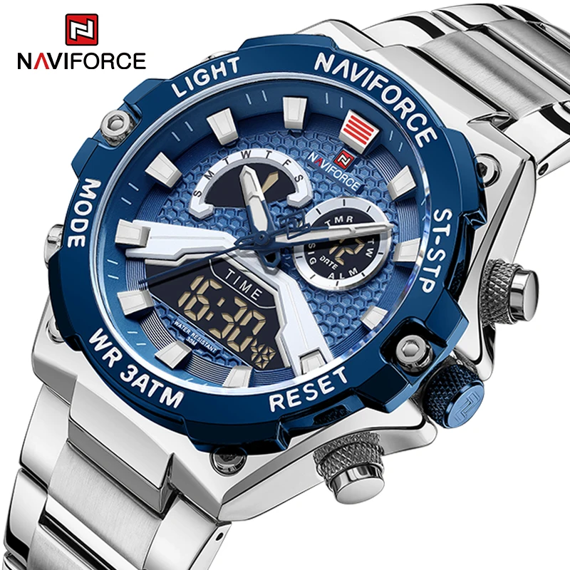 NAVIFORCE-reloj-anal-gico-de-acero-inoxidable-para-hombre-accesorio-de-pulsera-de-cuarzo ...