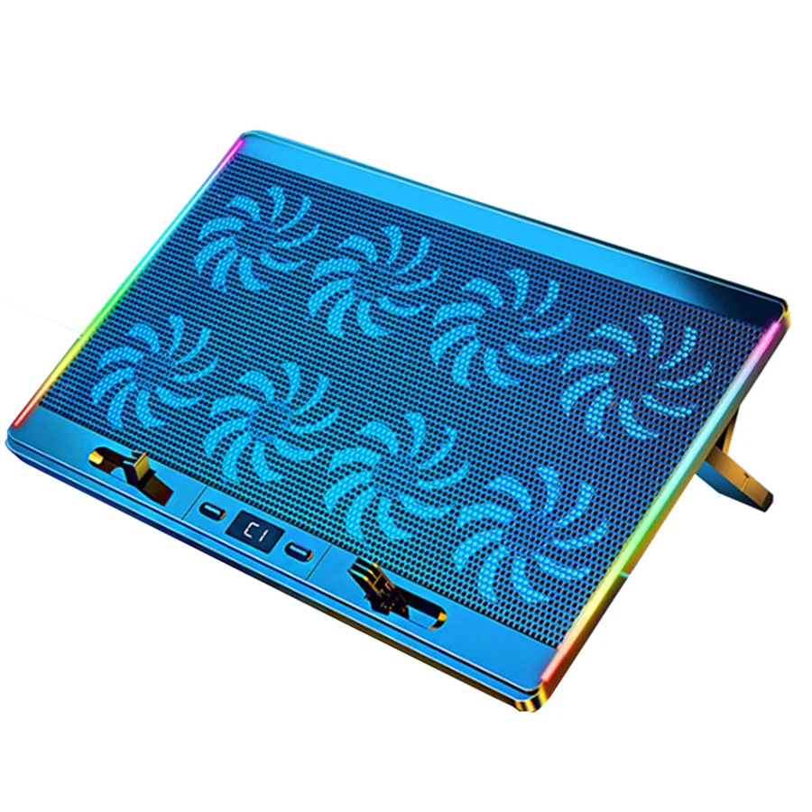 Laptop-Radiator-8-Fans-LED-Screens-2-USB-Ports-High-speed-Rotation ...