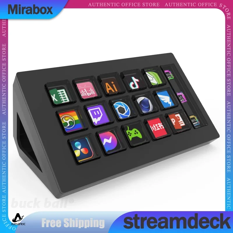 StreamDeck-Visual-Keyboard-LCD-Button-15Keys-Mini-Stream-Deck-Live-Content-Creation-Controller ...