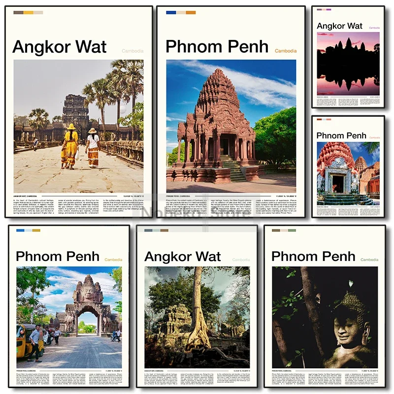 Asia-Cambodia-Travel-Posters-Phnom-Penh-Angkor-Wat-Siem-Reap-City ...