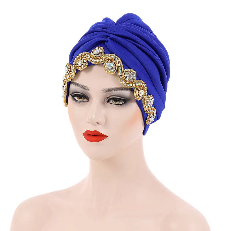 Gorgeous Rhinestones Women Turban/ Hijab Cap