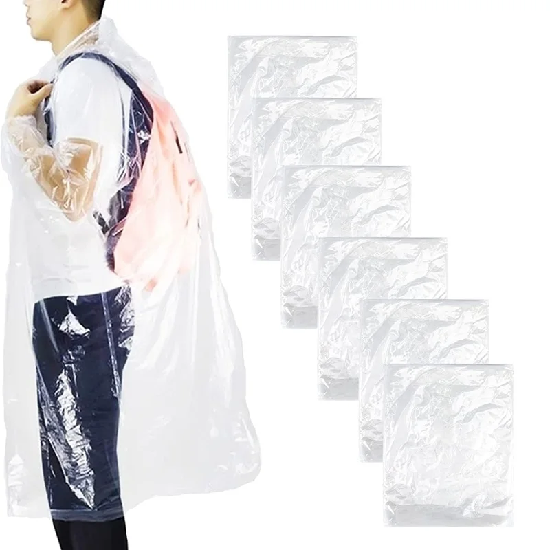 6pcs-Disposable-Raincoat-for-Men-And-Women-Thickened-Waterproof-Rain ...