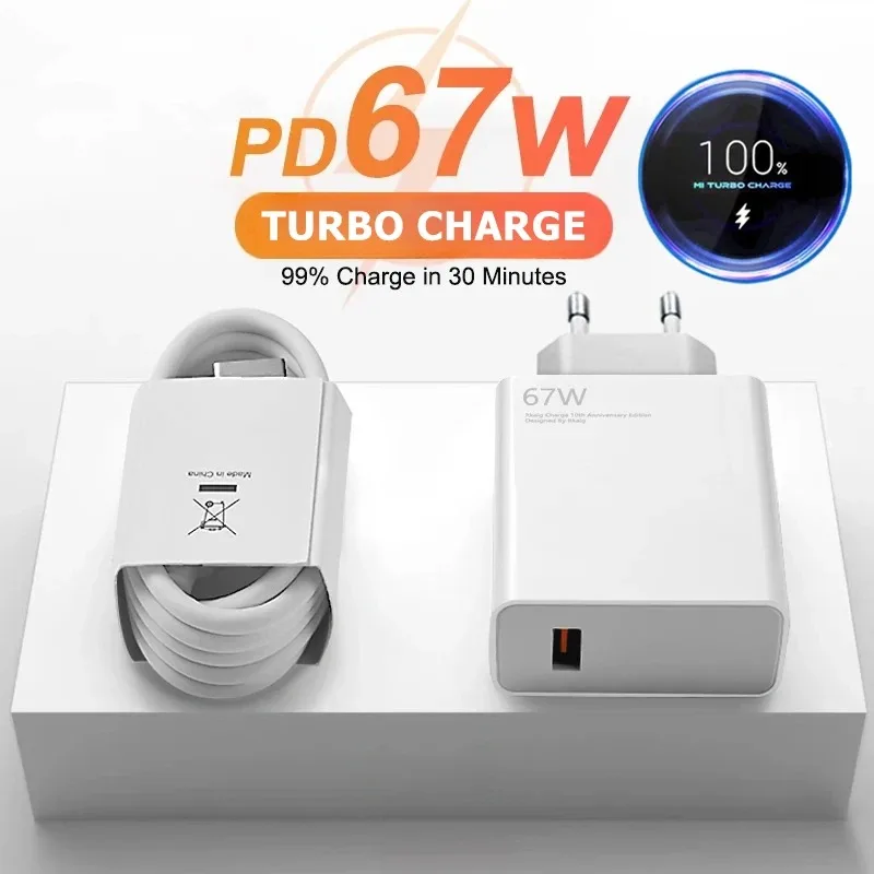 Original-67W-6A-USB-Super-Fast-Charging-Charger-Adapter-For-Xiaomi-Mi ...