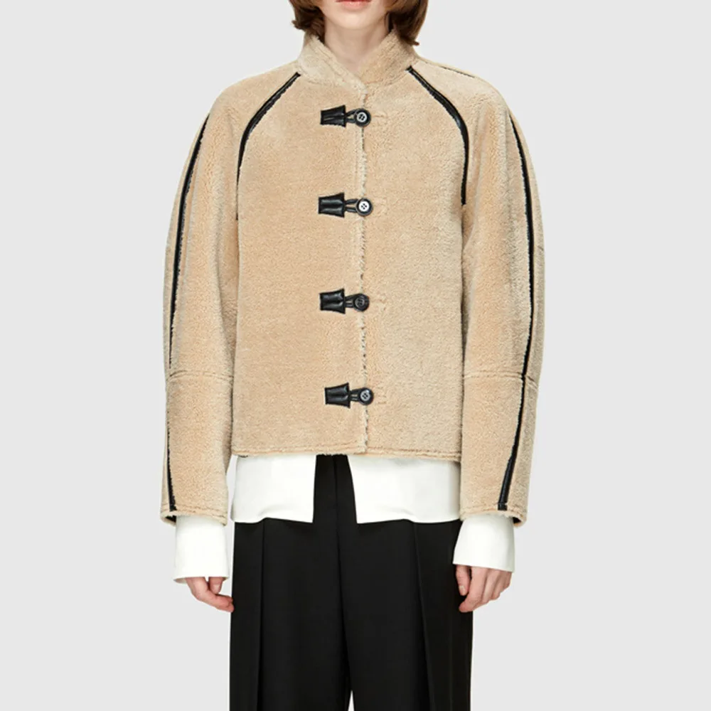 Women-S-Warm-Stand-Up-Collar-L0w-Two-Sides-Wear-Tweed-Jacket-Fall-And ...