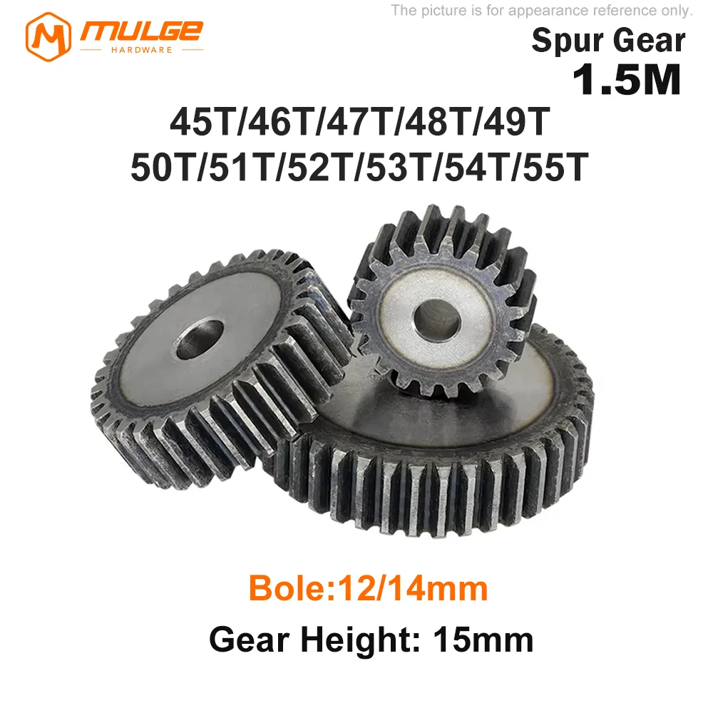 Pinion Gears 1.5M-45T/46T/47T/48T/49T/50T~54T/55Teeth SC45# Carbon ...
