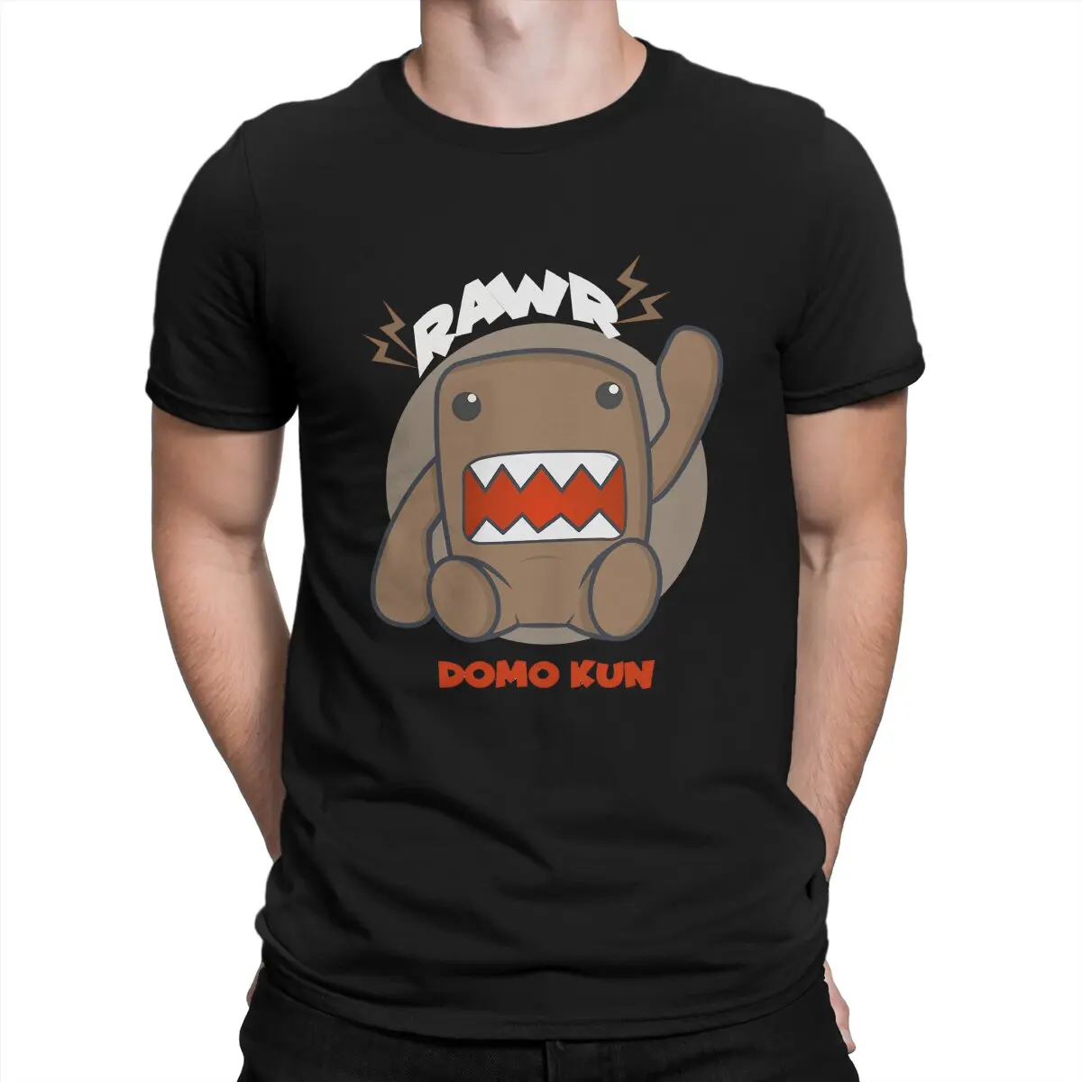 Rawr Classic T Shirt for Men Pure Cotton Casual T Shirts Crew Neck Domo ...