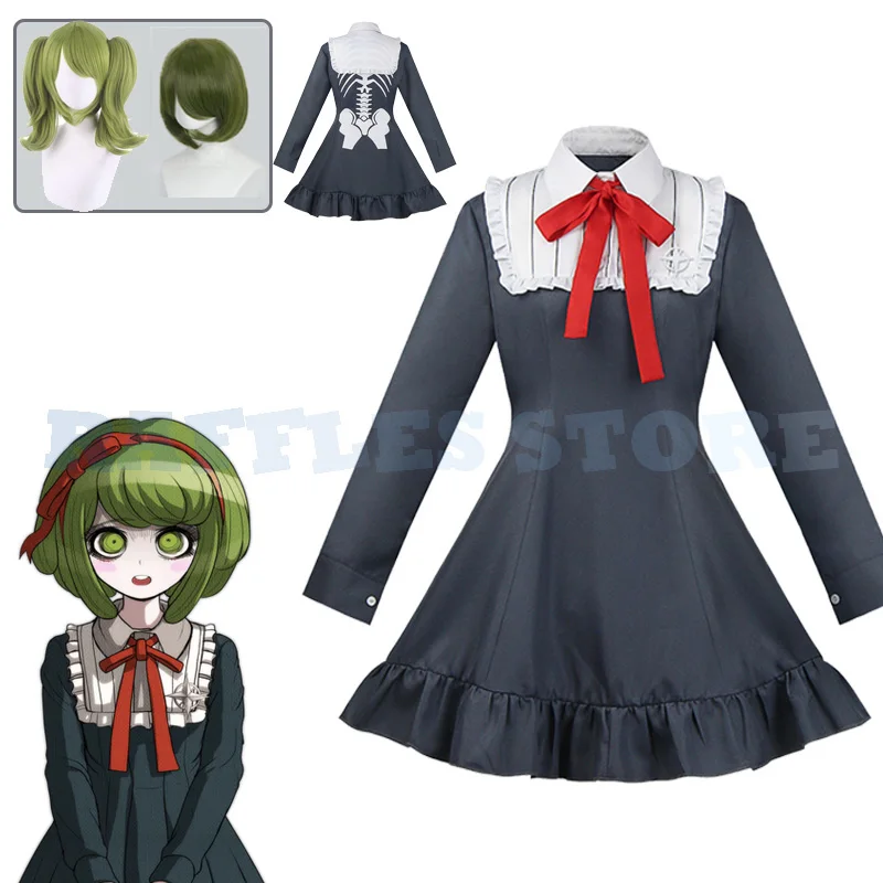 Danganronpa-Cosplay-Monaka-Cosplay-Costume-Monaca-Towa-Wig-Dress-Set-Dangan-Ronpa-Women-Uniform ...