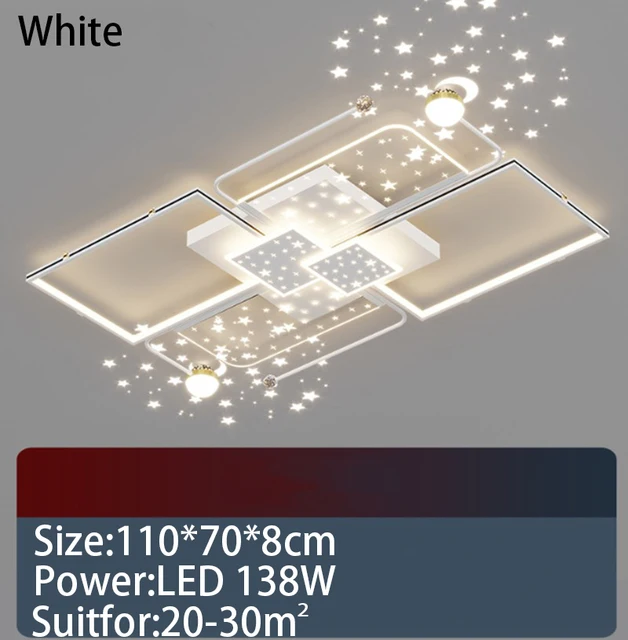 Modern Living Room Intelligent Chandelier Light Luxury Starry LED ...