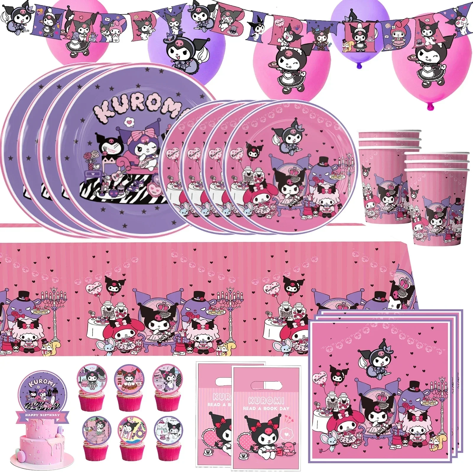 Decora-o-de-Anivers-rio-para-Crian-as-Kuromi-Cinnamoroll-Bal-o-Mymelody ...