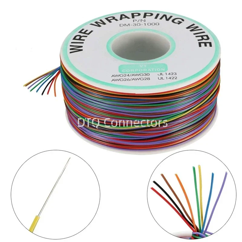 One-Roll-8-Colors-30AWG-Wire-Wrapping-Tinned-OK-Line-PCB-Flying-Jumper ...
