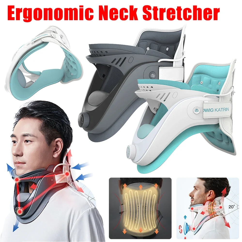 Neck Traction Device Adjustable Ergonomic Neck Stretcher with Airbag ...